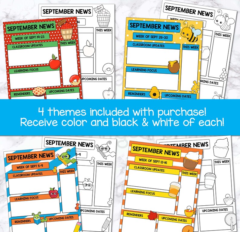 September Newsletter Template Teacher Newsletter Newsletter - Etsy