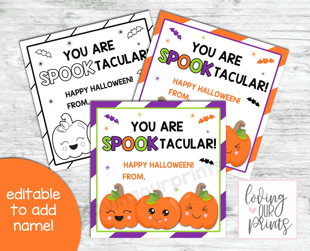 Classroom Halloween Treat, Halloween Treat Tags, Editable Halloween ...
