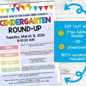 Kindergarten Round up Flyer, Kindergarten Roundup, Kindergarten Round ...
