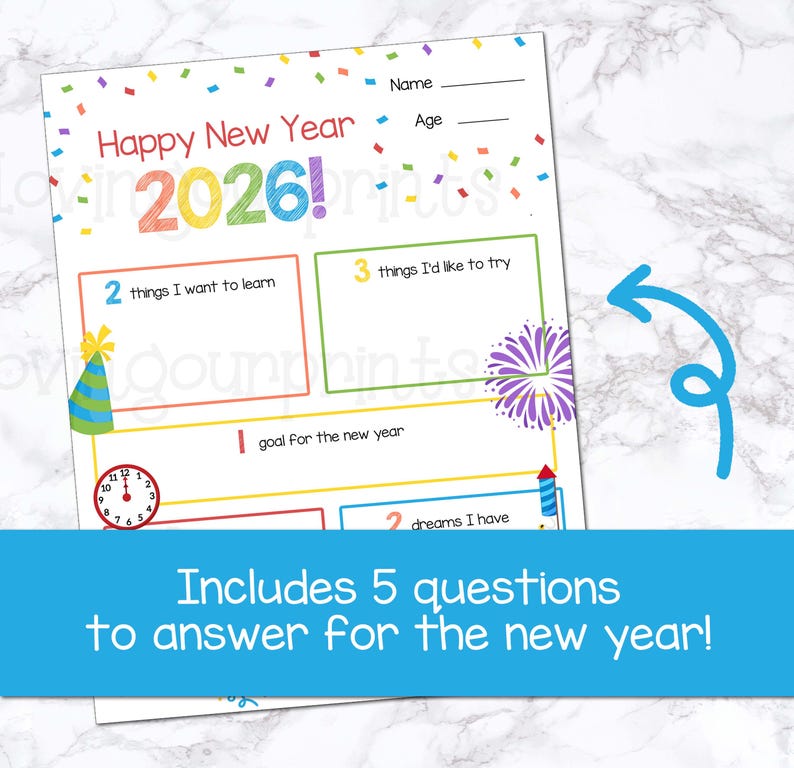 New Years Resolution Worksheet, New Year Goals for Kids, New Years ...