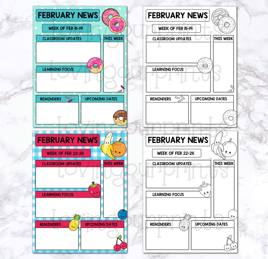 Editable February Newsletter February Newsletter Template - Etsy