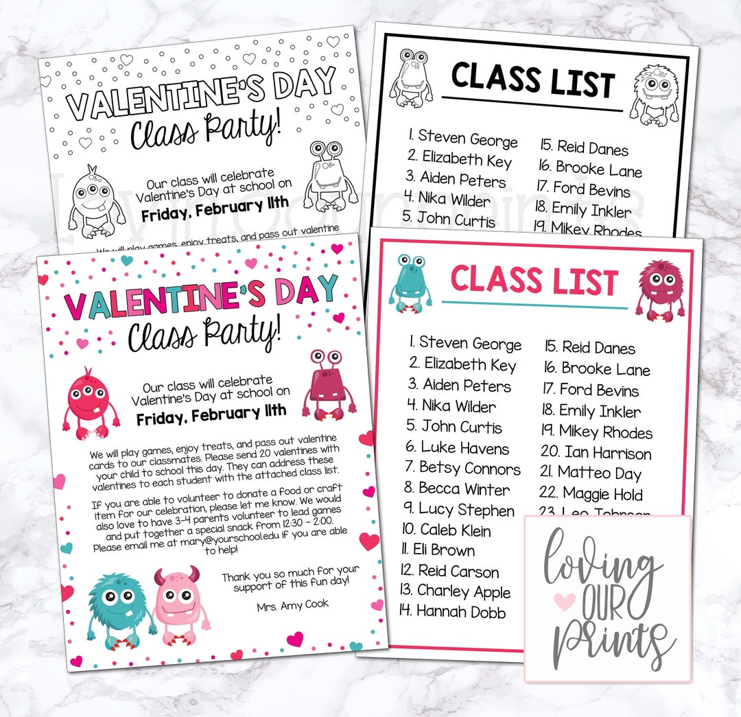 Valentines Day Class Party, Editable Valentines Day Class Party Flyer ...