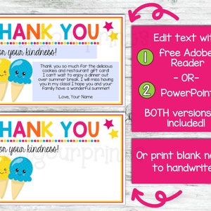 End of the Year Thank You, Editable Thank You From Teacher, End of ...