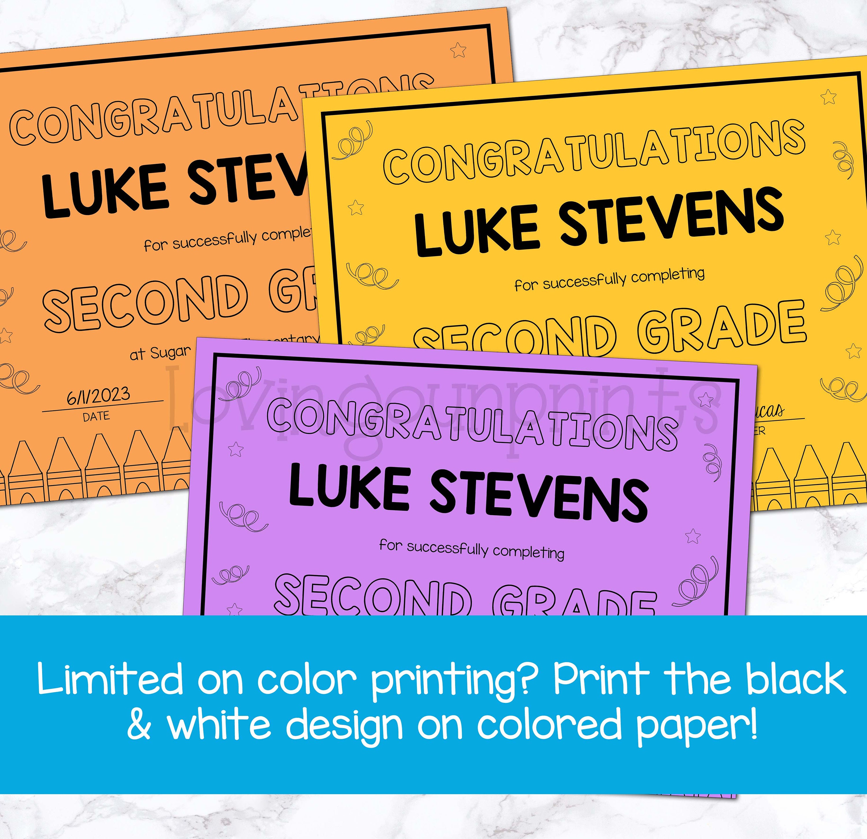 Editable Second Grade Diploma, Certificate of Completion, 2nd Grade ...