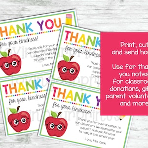 Thank You Note From Teacher, Editable Thank You, Back to School Thank ...