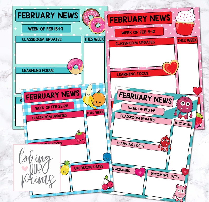 Editable February Newsletter February Newsletter Template - Etsy
