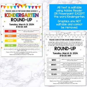 Kindergarten Round up Flyer, Kindergarten Roundup, Kindergarten Round ...