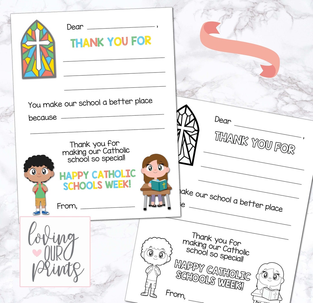 Catholic Schools Week, School Staff Thank You Cards, School Staff Thank ...
