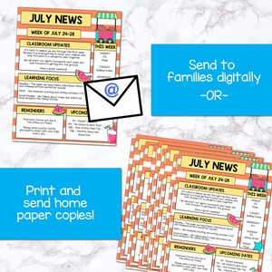 Editable July Newsletter, July Newsletter for Preschool, July ...