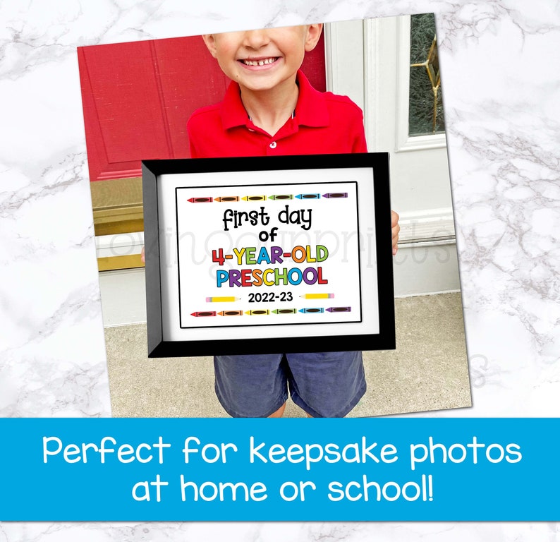 First Day of 4 Year Old Preschool Sign First Day of - Etsy