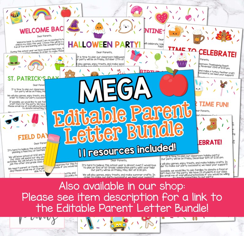 Back to School Parent Letter, Editable Back to School Letter to Parents ...