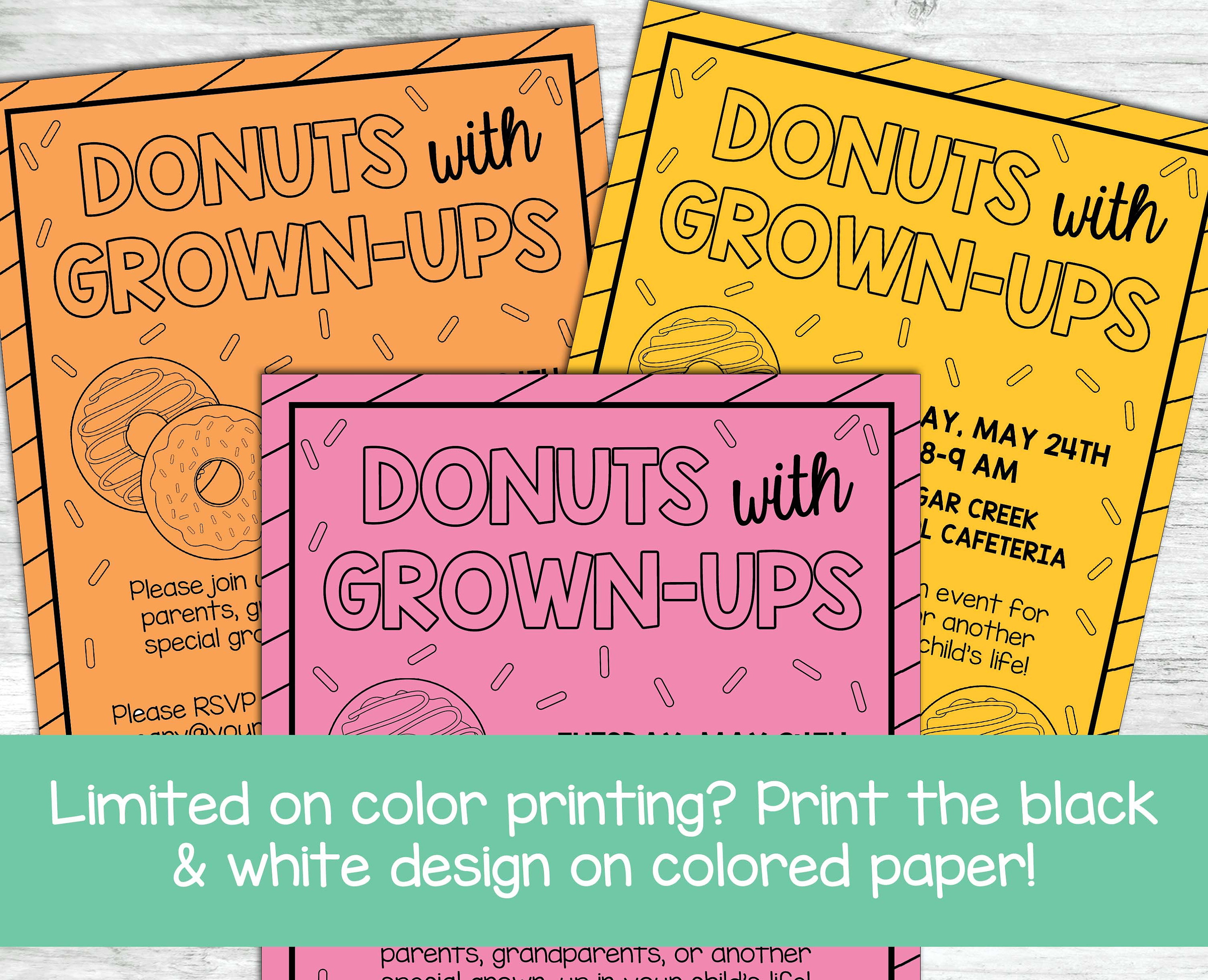 Donuts With Grownups, Donuts With Grownups Invitation, Donuts With ...