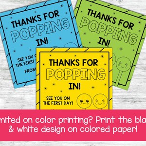 Editable Thanks for Popping in Tags, Thanks for Popping in Open House ...