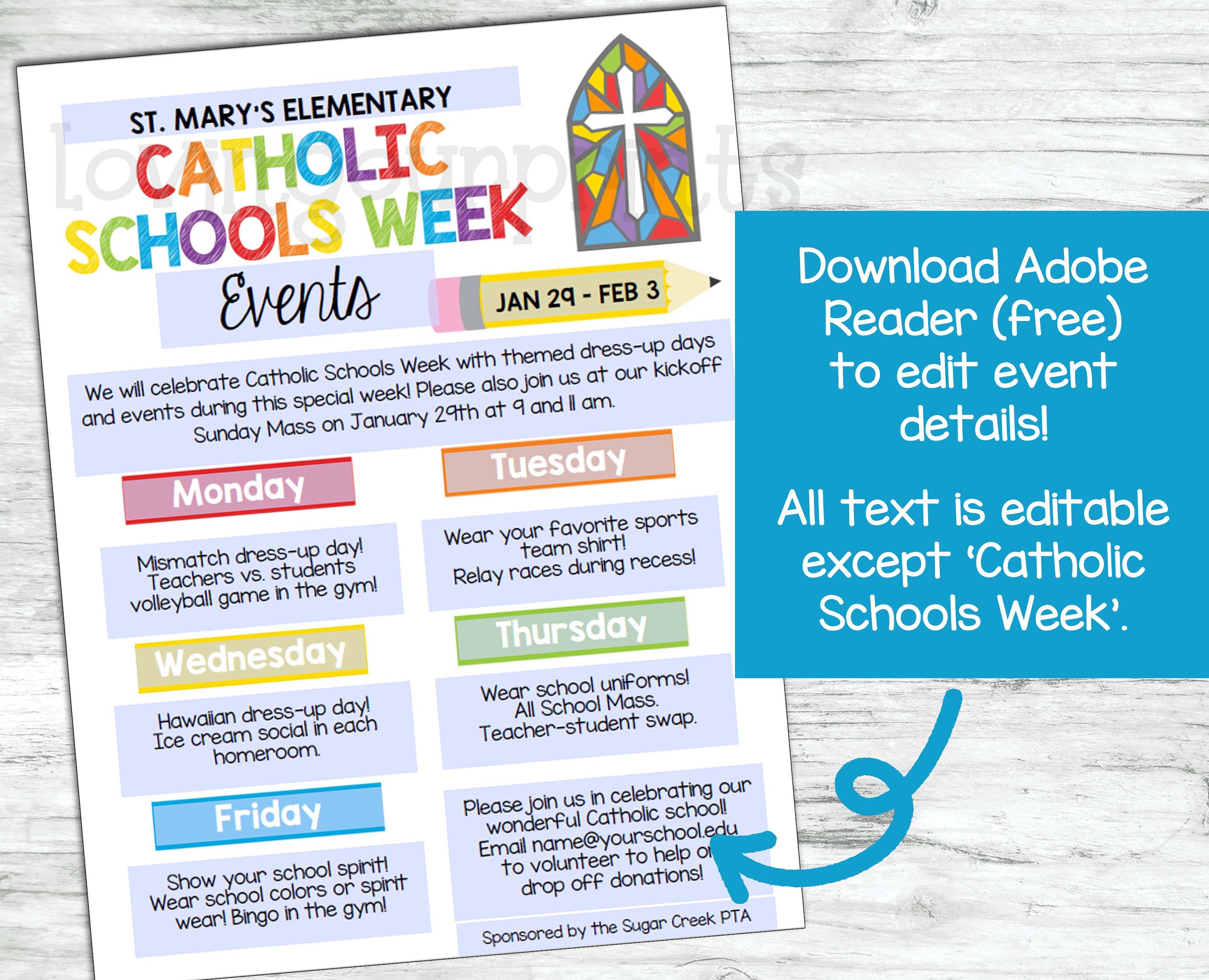 Catholic Schools Week Catholic Schools Week Flyer Editable - Etsy