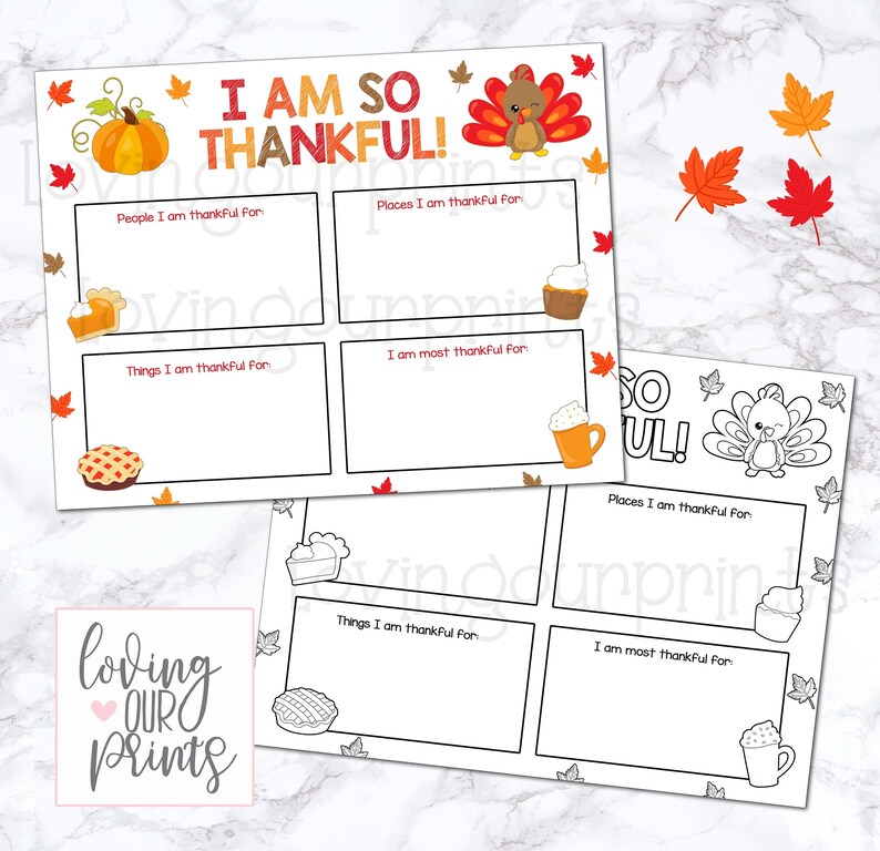 I Am Thankful for Printable, Thanksgiving Printable, Thanksgiving ...