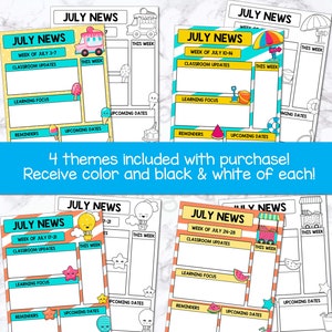 Editable July Newsletter, July Newsletter for Preschool, July ...
