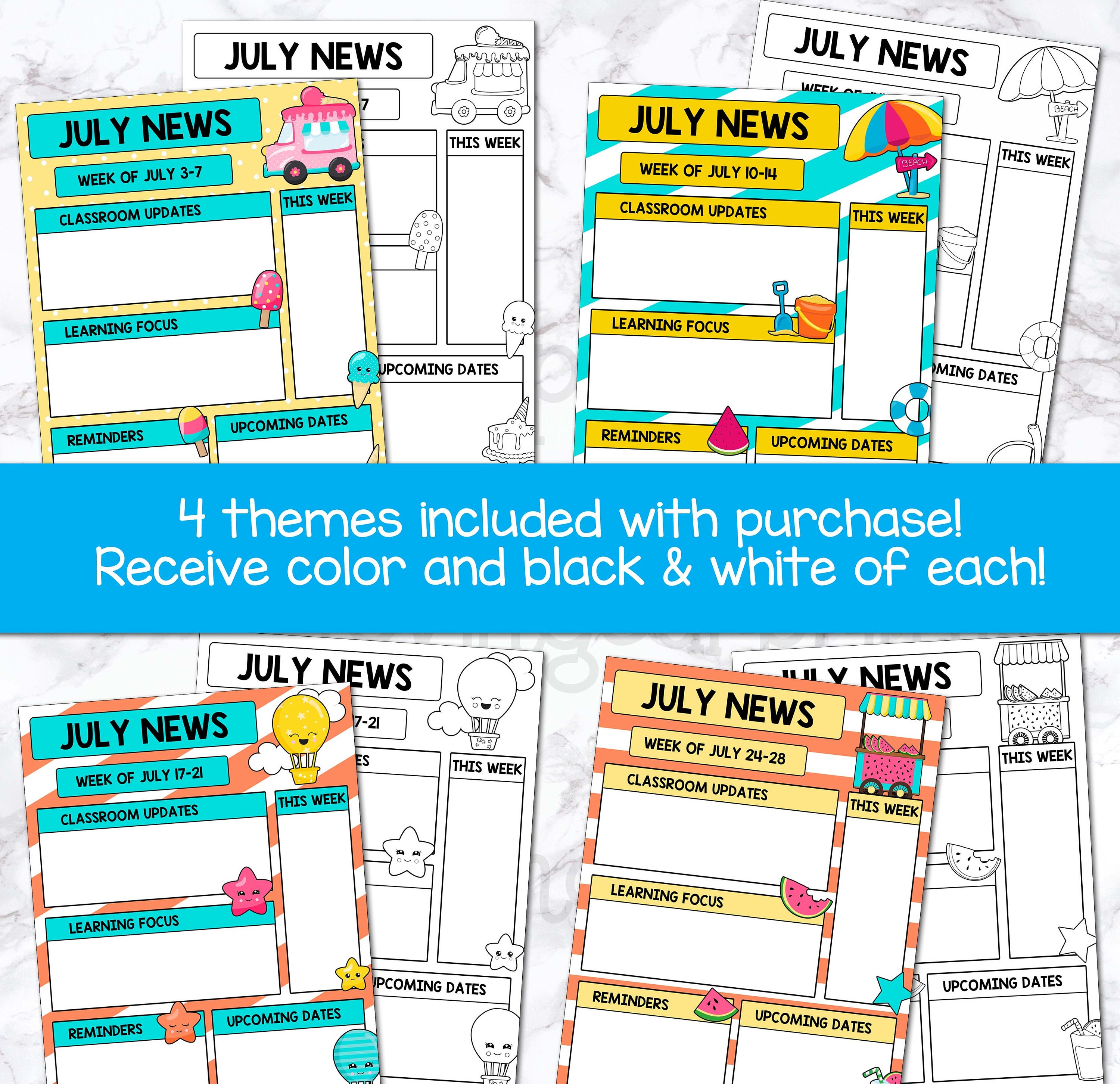 Editable July Newsletter, July Newsletter for Preschool, July ...