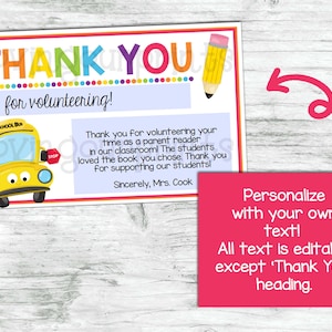 Thank You Note From Teacher, Editable Thank You, Back to School Thank ...