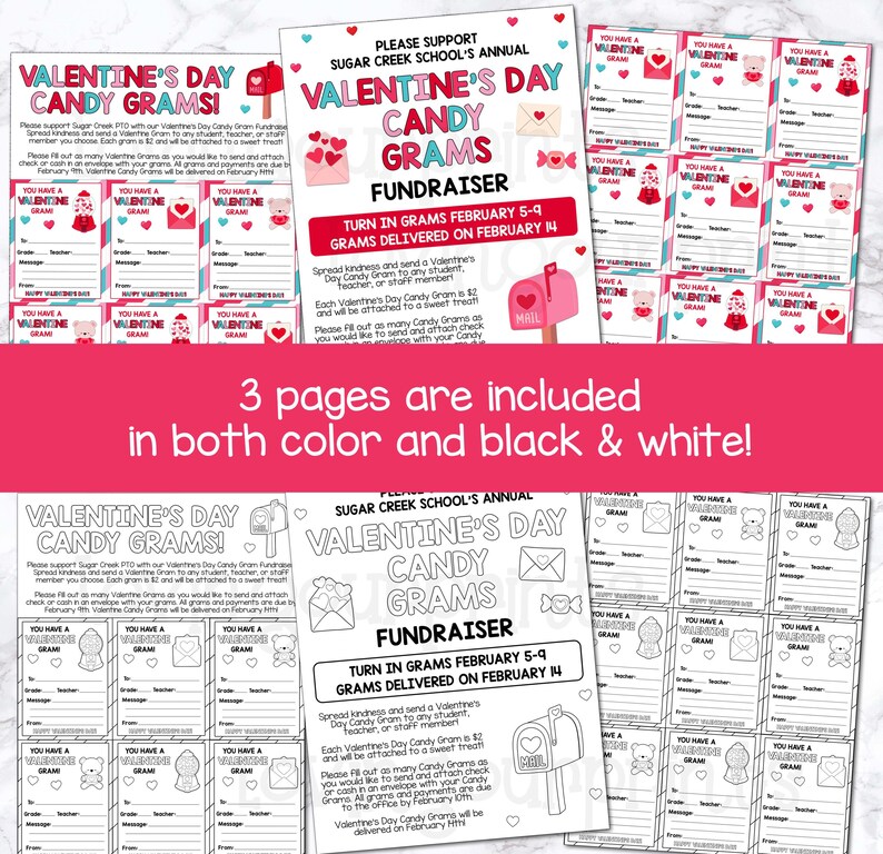 Valentines Day Candy Gram, Valentine's Day Candy Gram PTO, Valentine ...