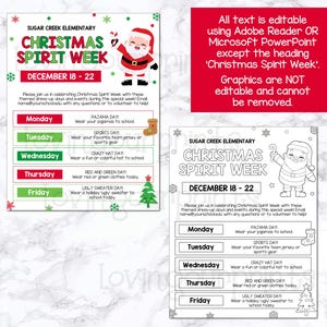 Christmas Spirit Week Template, Christmas Spirit Week Flyer, Christmas ...