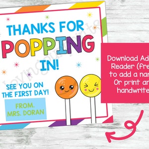 Editable Thanks for Popping in Tags, Thanks for Popping in Open House ...