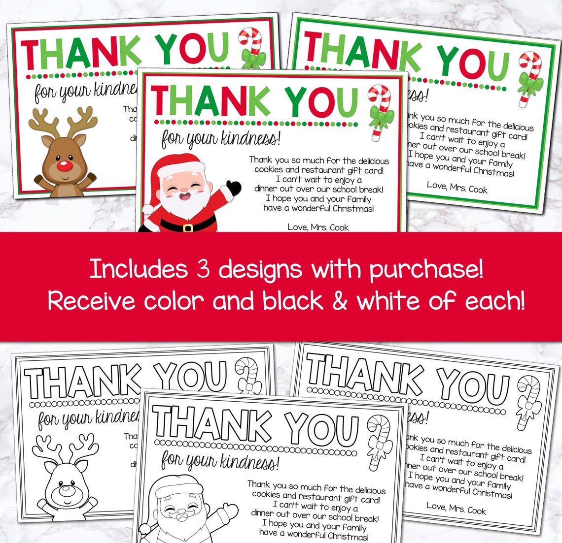 Christmas Thank You Notes Christmas Thank You Note From - Etsy