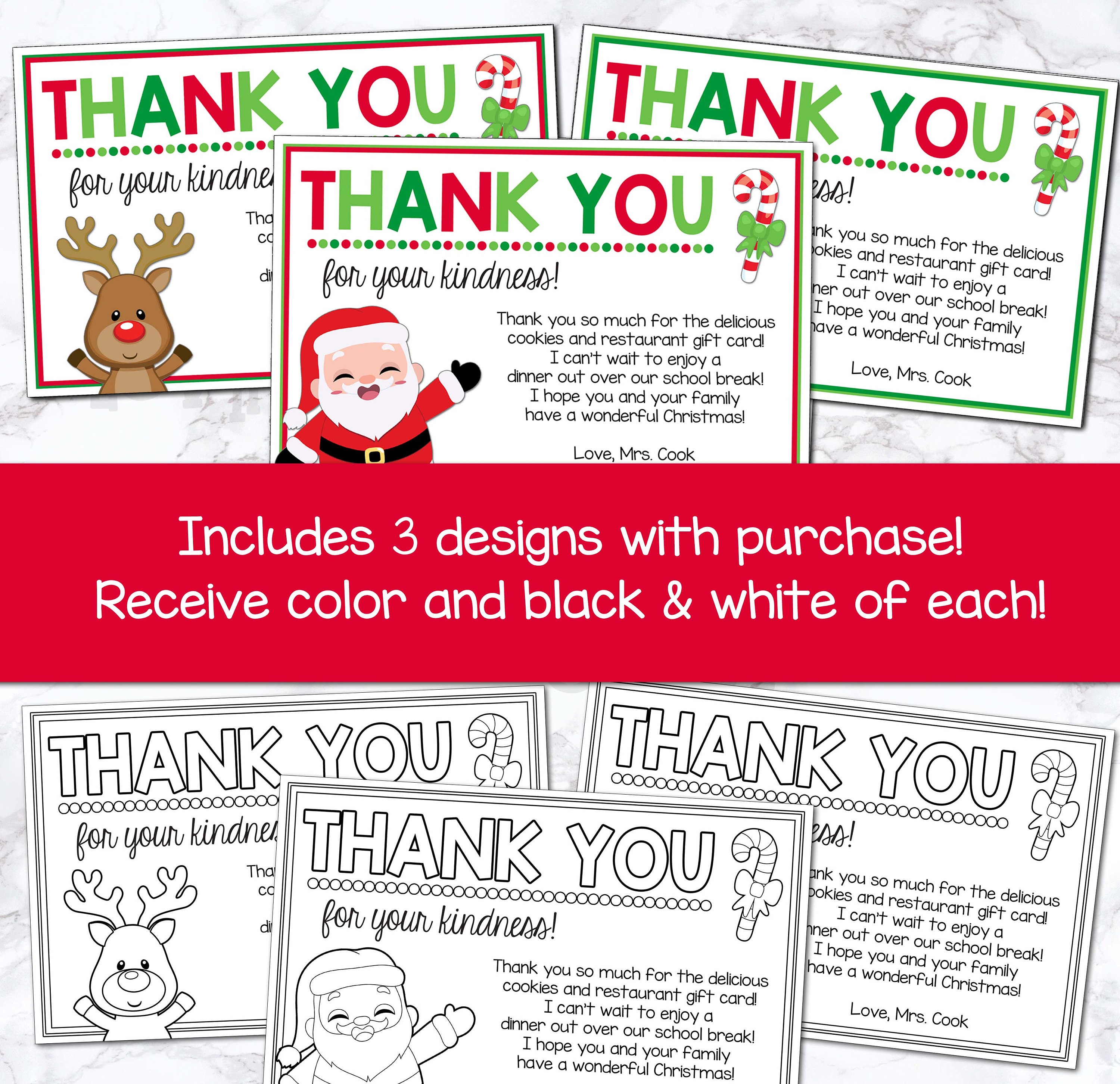 Christmas Thank You Notes, Christmas Thank You Note From Teacher ...