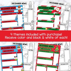 Editable December Newsletter Template, December Newsletter, Christmas ...