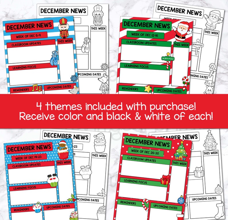 Editable December Newsletter Template December Newsletter - Etsy