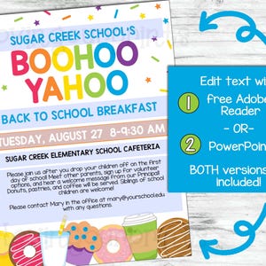 Boo Hoo Yahoo Flyer, Boohoo Breakfast, Editable Boohoo Yahoo Breakfast ...