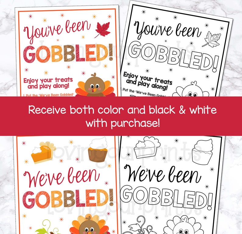 Youve Been Gobbled, You've Been Gobbled, Thanksgiving Printable, Youve ...