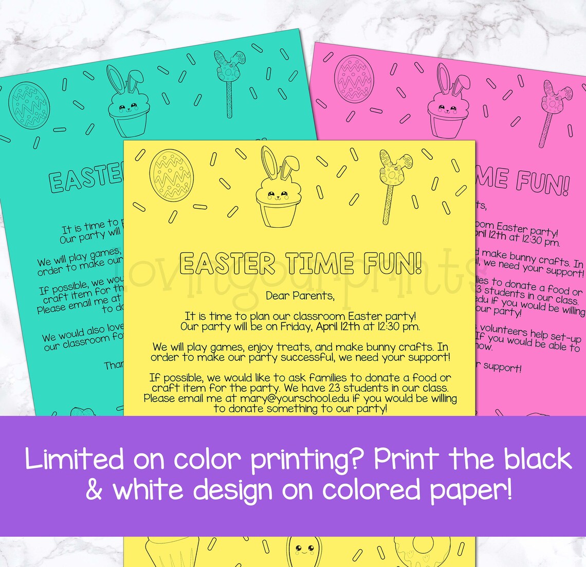 Class Easter Party, Easter Class Party, Editable Letter to Parents ...
