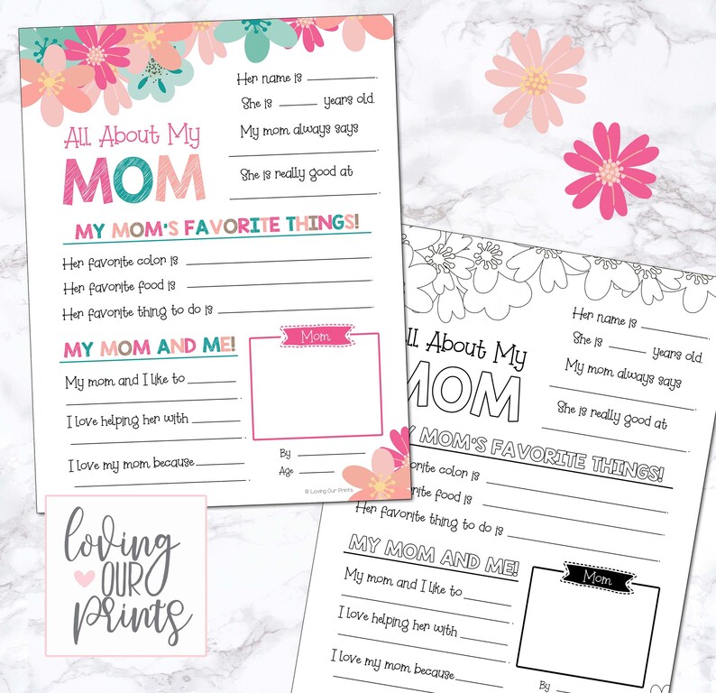 All About Mom Mothers Day Gift All About My Mom Printable - Etsy