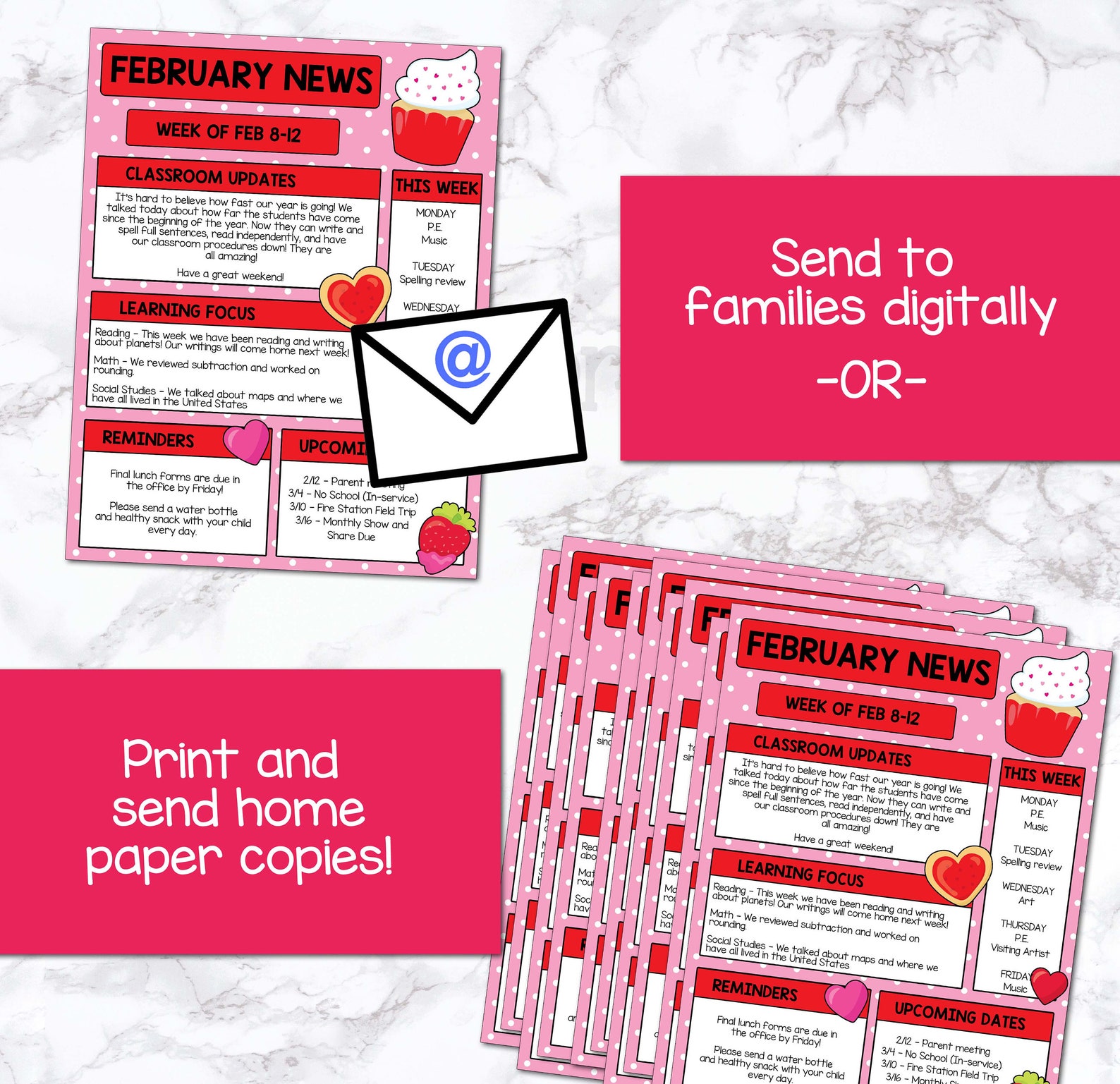 Editable February Newsletter February Newsletter Template - Etsy