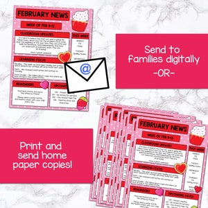 Editable February Newsletter, February Newsletter Template, School ...