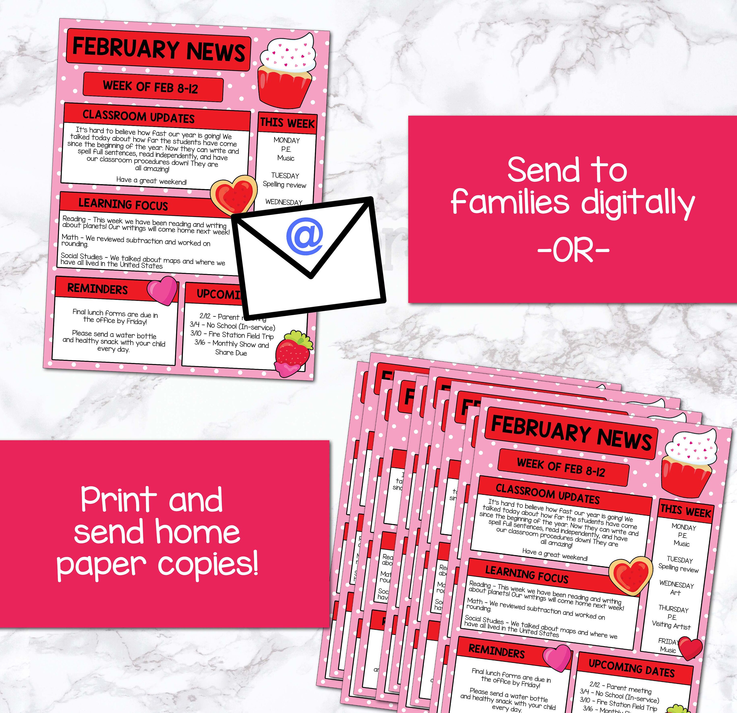 Editable February Newsletter February Newsletter Template - Etsy