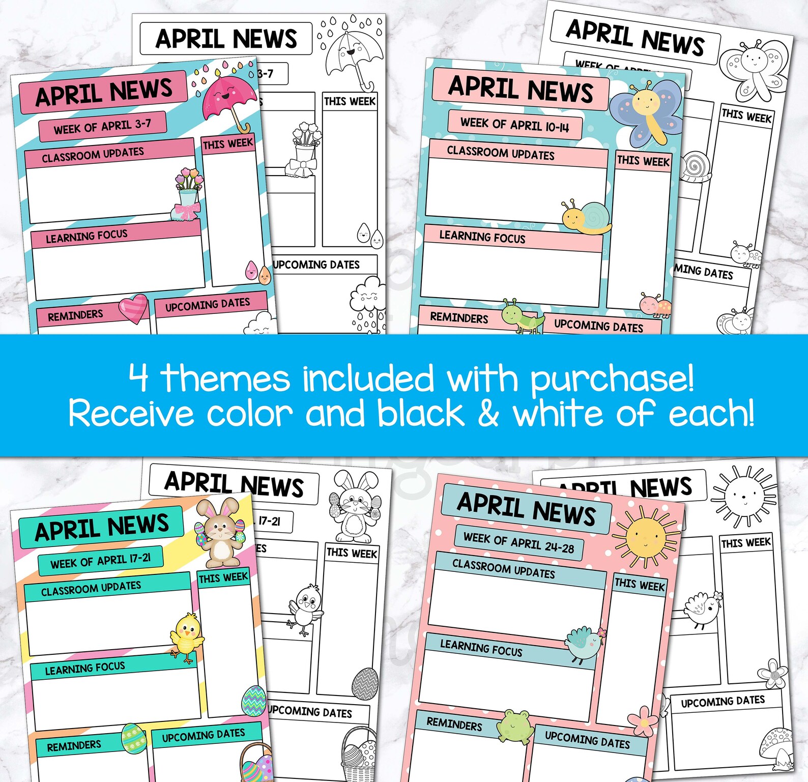 Editable April Newsletter Template, Preschool News Letter, Preschool ...