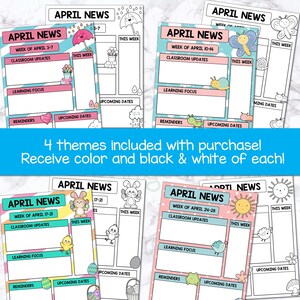 Editable April Newsletter Template, Preschool News Letter, Preschool ...