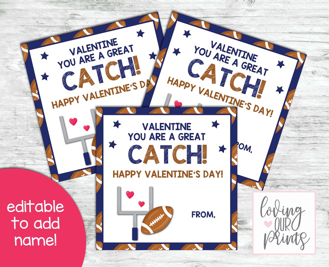 Football Valentine, Editable Valentine Card, Football Valentine Cards ...
