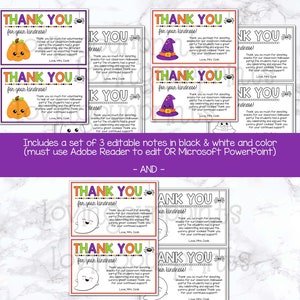 Editable Halloween Thank You Cards, Halloween Thank You Notes ...