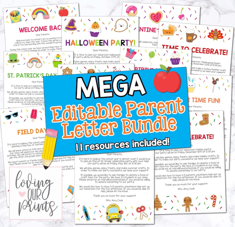 Editable Parent Letter BUNDLE, Letter to Parents, Letter to Parents ...