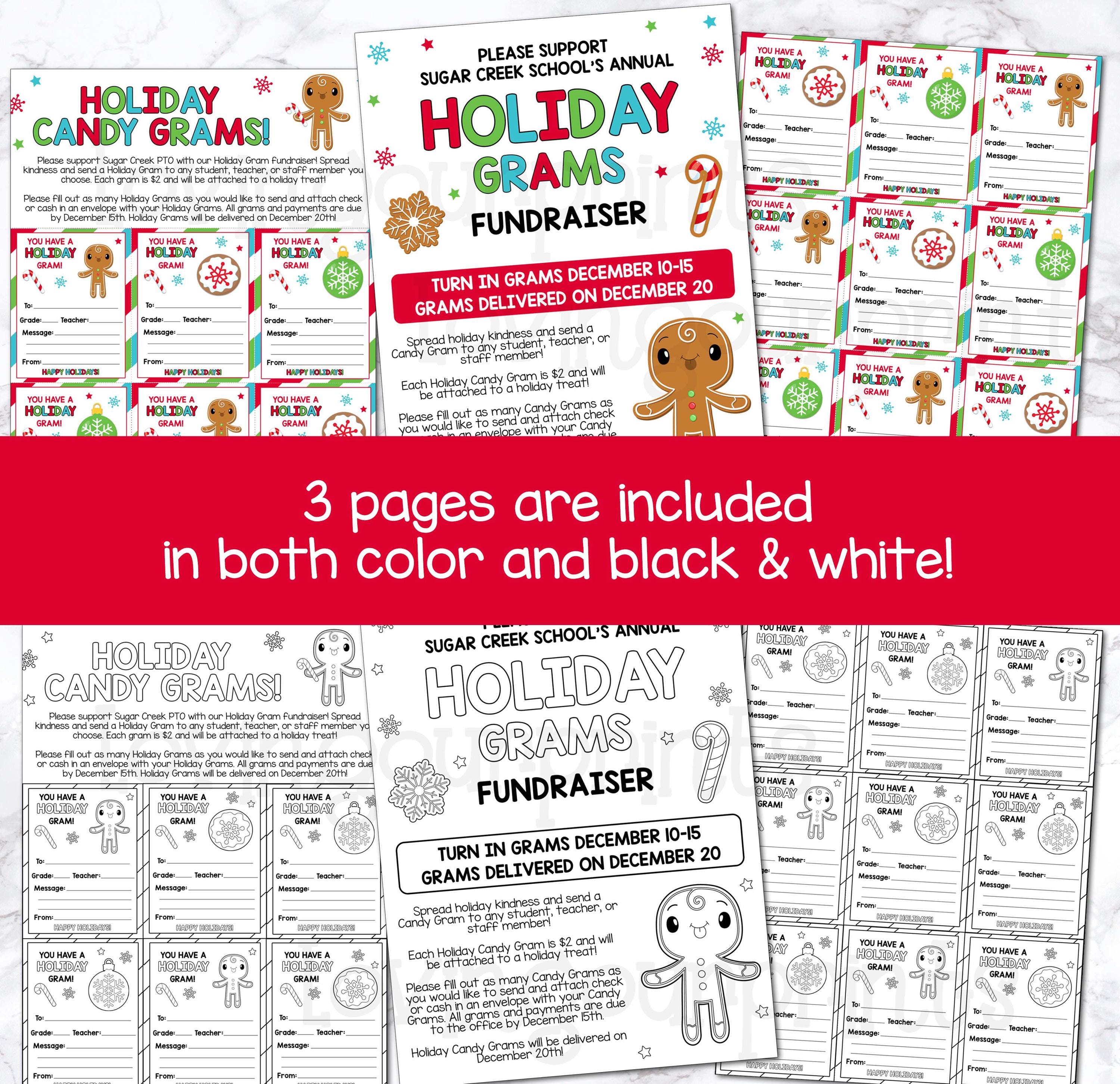 Holiday Candy Gram, Holiday Candy Grams Template, Editable Holiday ...