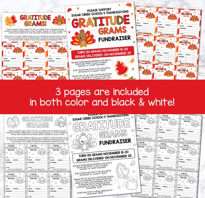 Gratitude Grams, Gratitude Gram Fundraiser, Thanksgiving Candy Grams ...