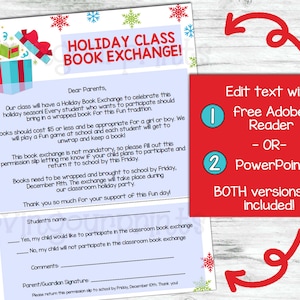Christmas Book Exchange, Class Book Exchange, Holiday Book Exchange ...