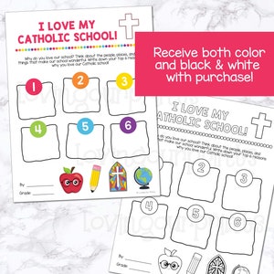 I Love My Catholic School Worksheet, Catholic Schools Week Printable ...