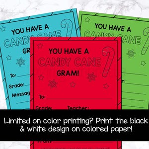 Candy Cane Gram Printable, Candy Cane Gram Fundraiser Flyer, Editable ...