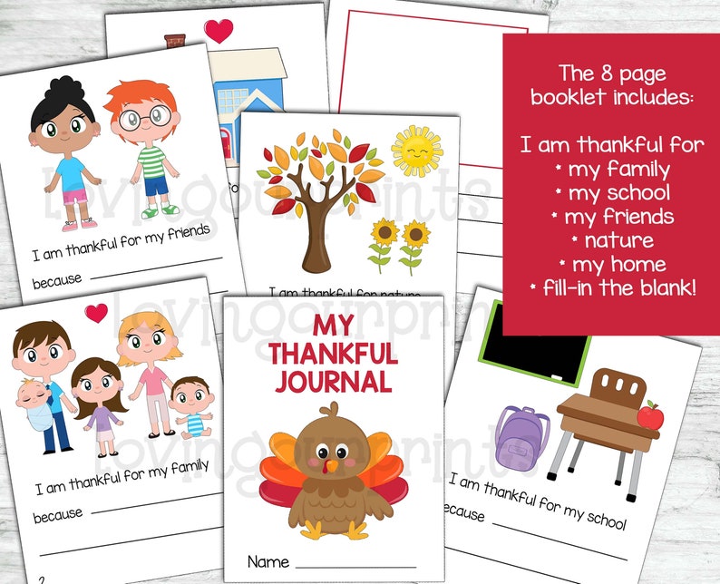 I Am Thankful For, Thanksgiving Booklets, Thanksgiving Booklet for Kids ...
