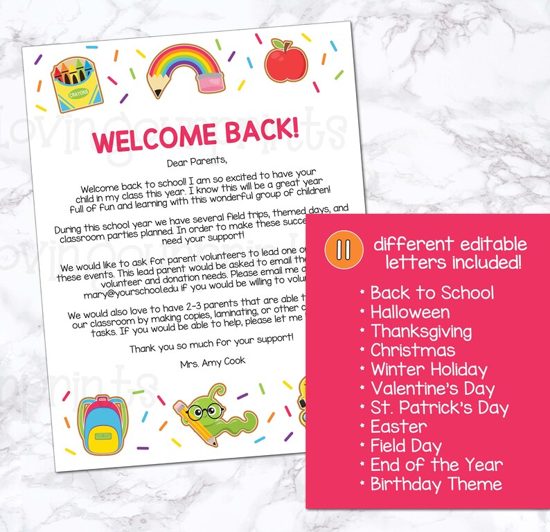Editable Parent Letter BUNDLE, Letter to Parents, Letter to Parents ...