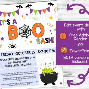 Editable Halloween Party Invitation, Editable Halloween Party Festival ...