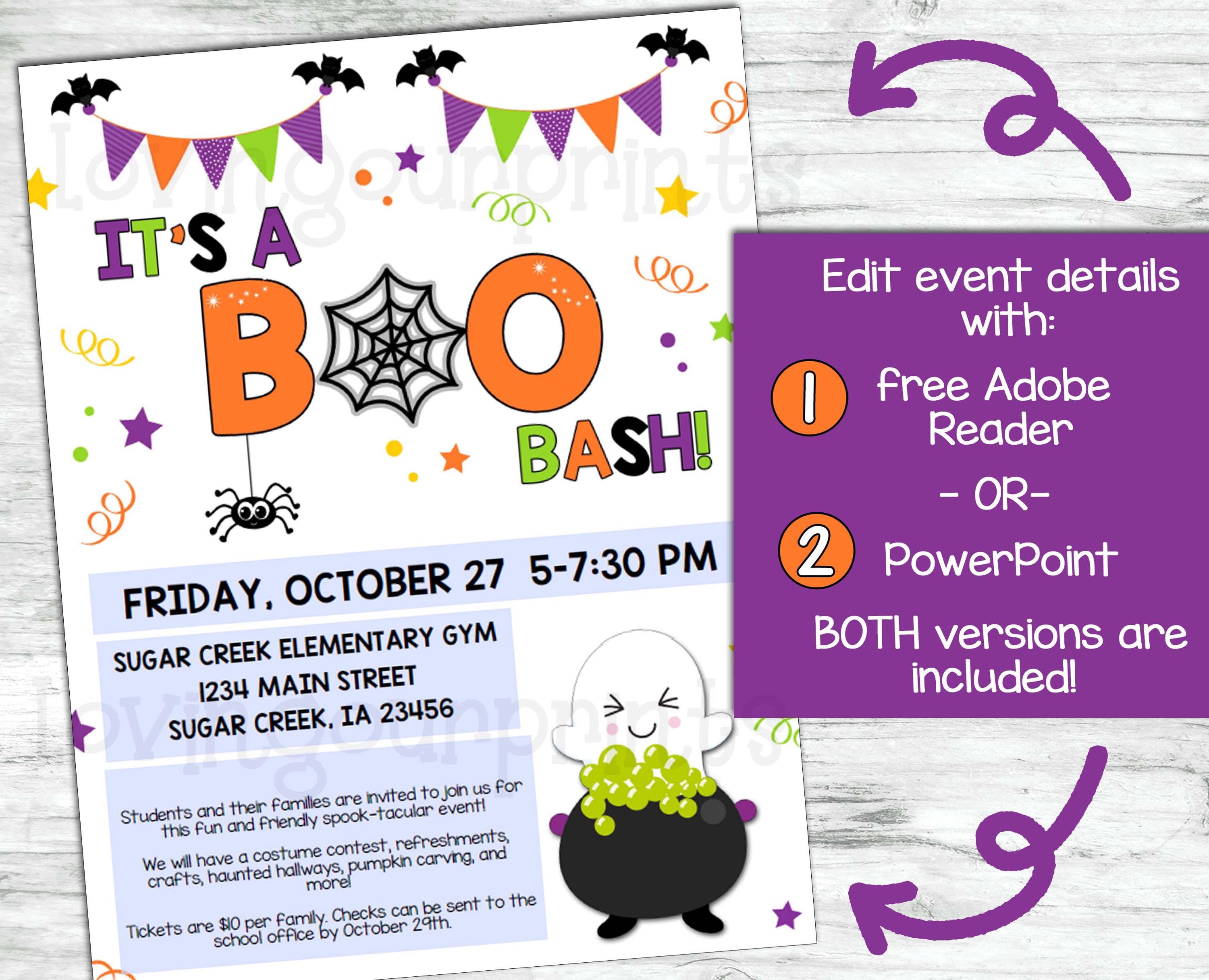 Editable Halloween Party Invitation, Editable Halloween Party Festival ...